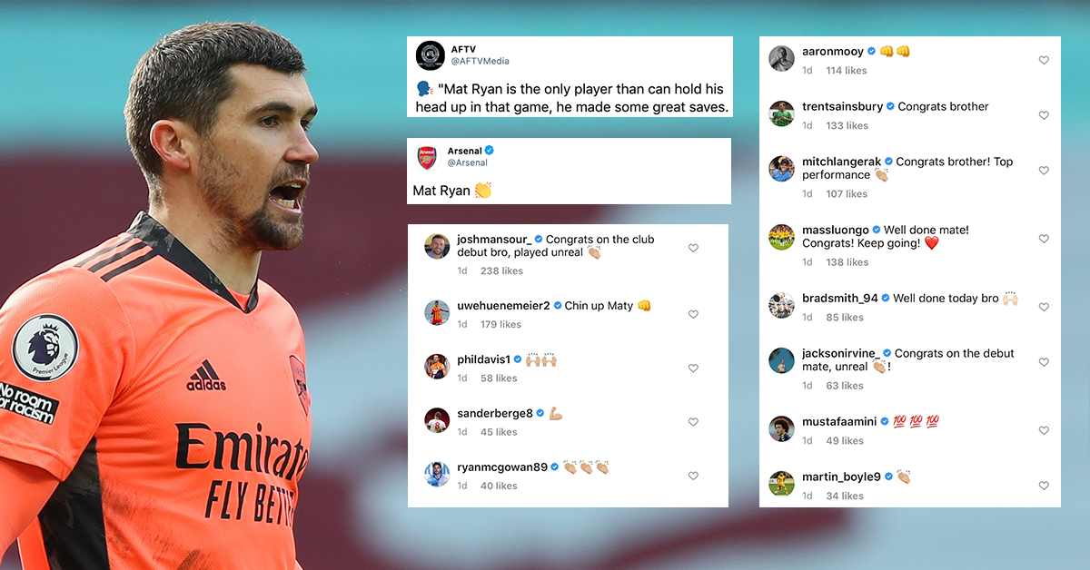 Social media reacts to Maty Ryan's 'impressive' Arsenal debut | My Football